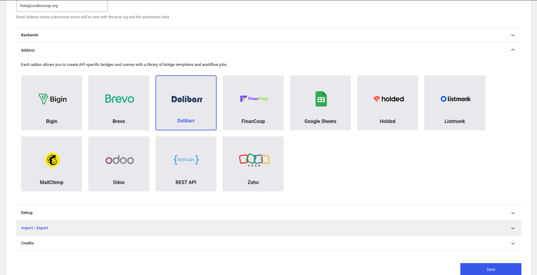 Using the Dolibarr proposals template - Forms Bridge